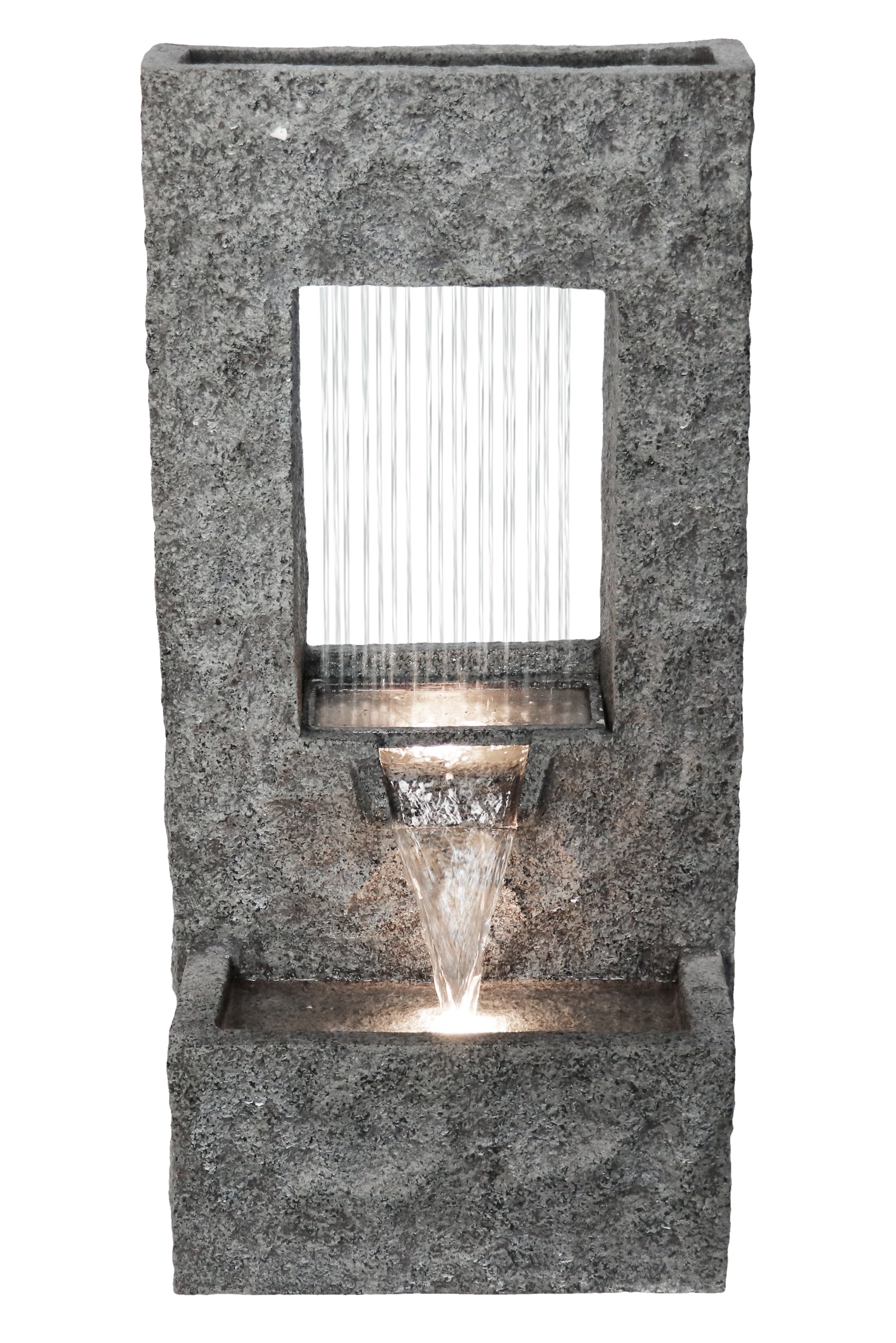 32" H Rectangular Waterfall Fountain W/Ww LEDs – Hi-Line Wholesale US