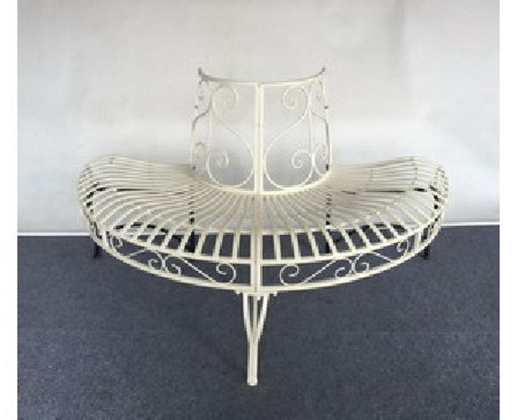 78669-WT - White Semi-Circle Tree-Wrap Bench – Hi-Line Wholesale US